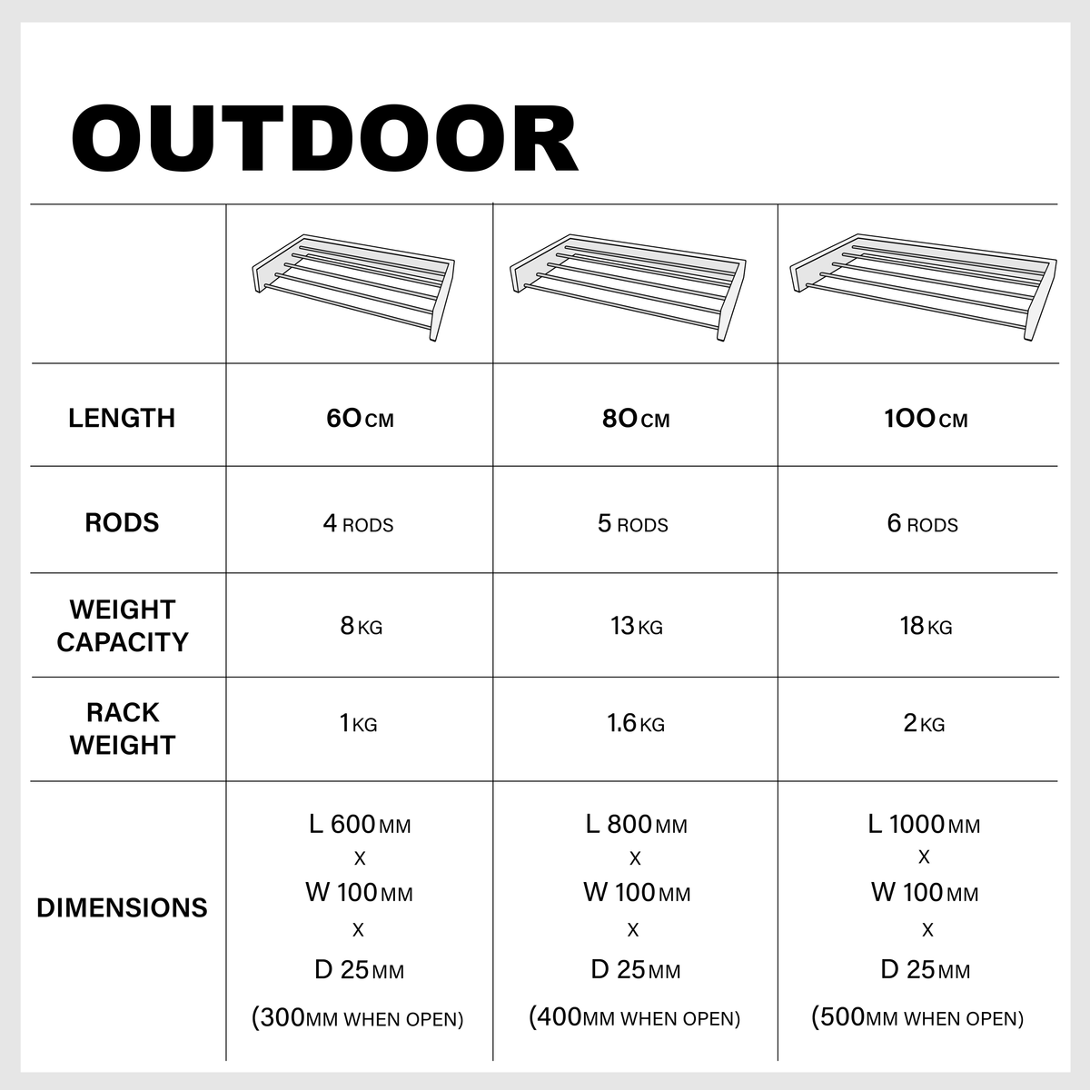 Wall Mounted Drying Rack - Foldable Indoor and Outdoor Drying Rack